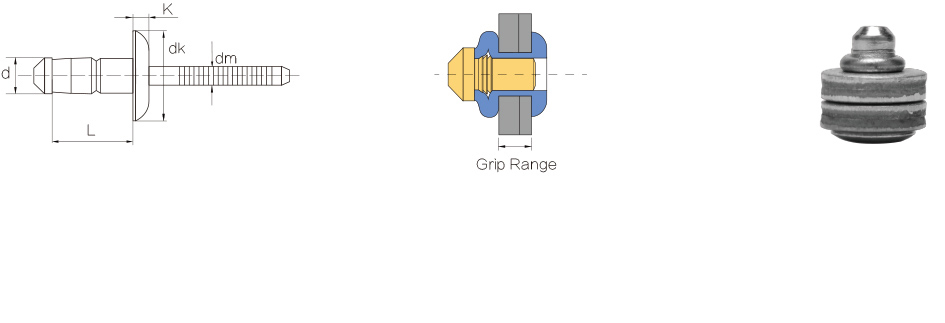 mild steel blind csk rivet single drum pop rivet - Rivet manufacturer ...